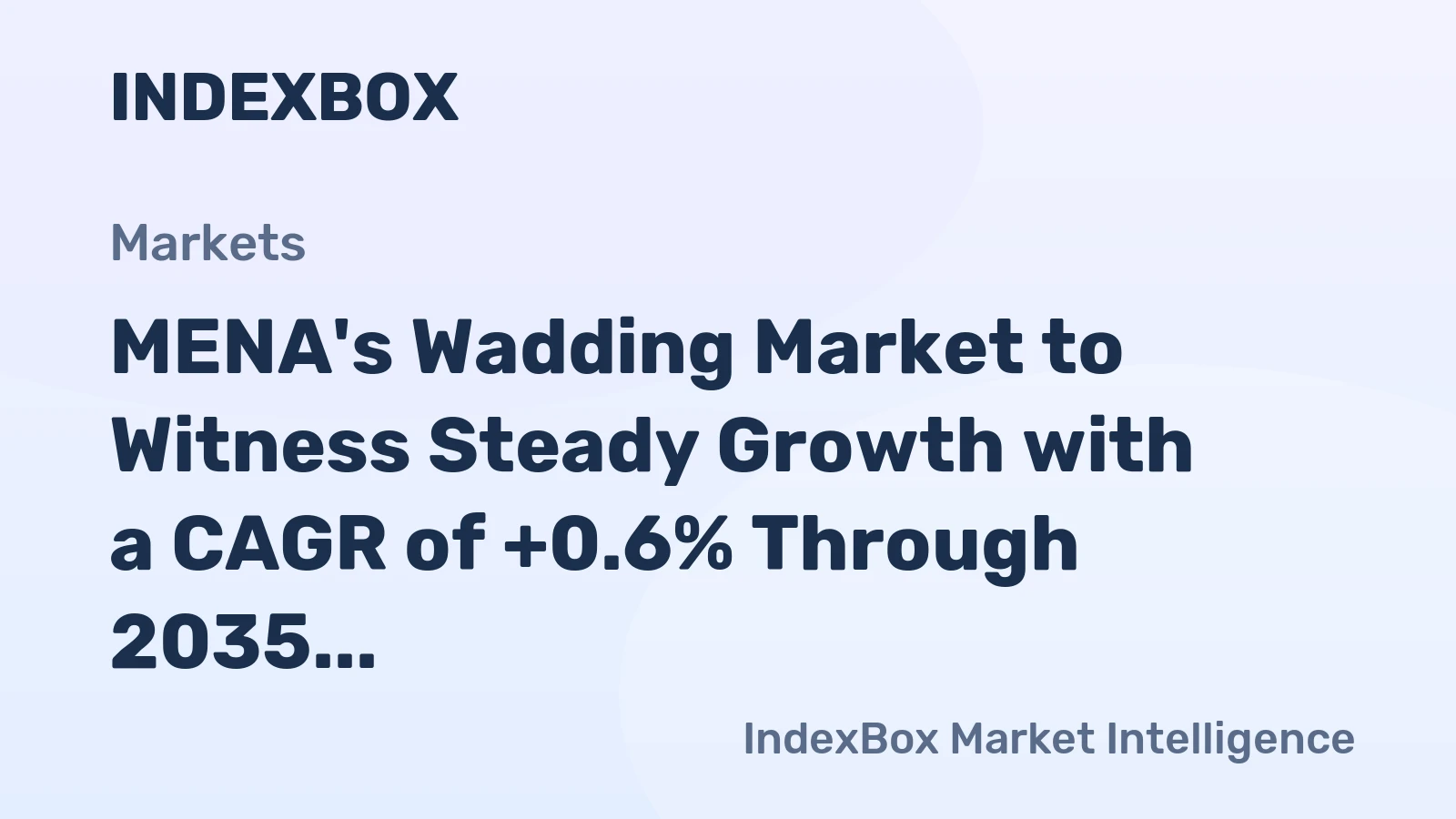 MENA's Wadding Market to Witness Steady Growth with a CAGR of +0.6% Through 2035