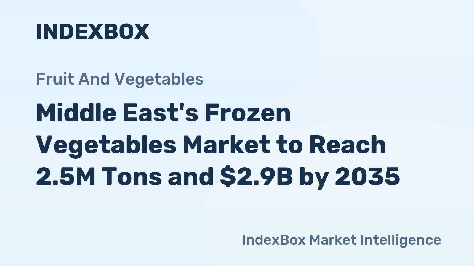 Middle East's Frozen Vegetables Market to Reach 2.5M Tons and $2.9B by 2035