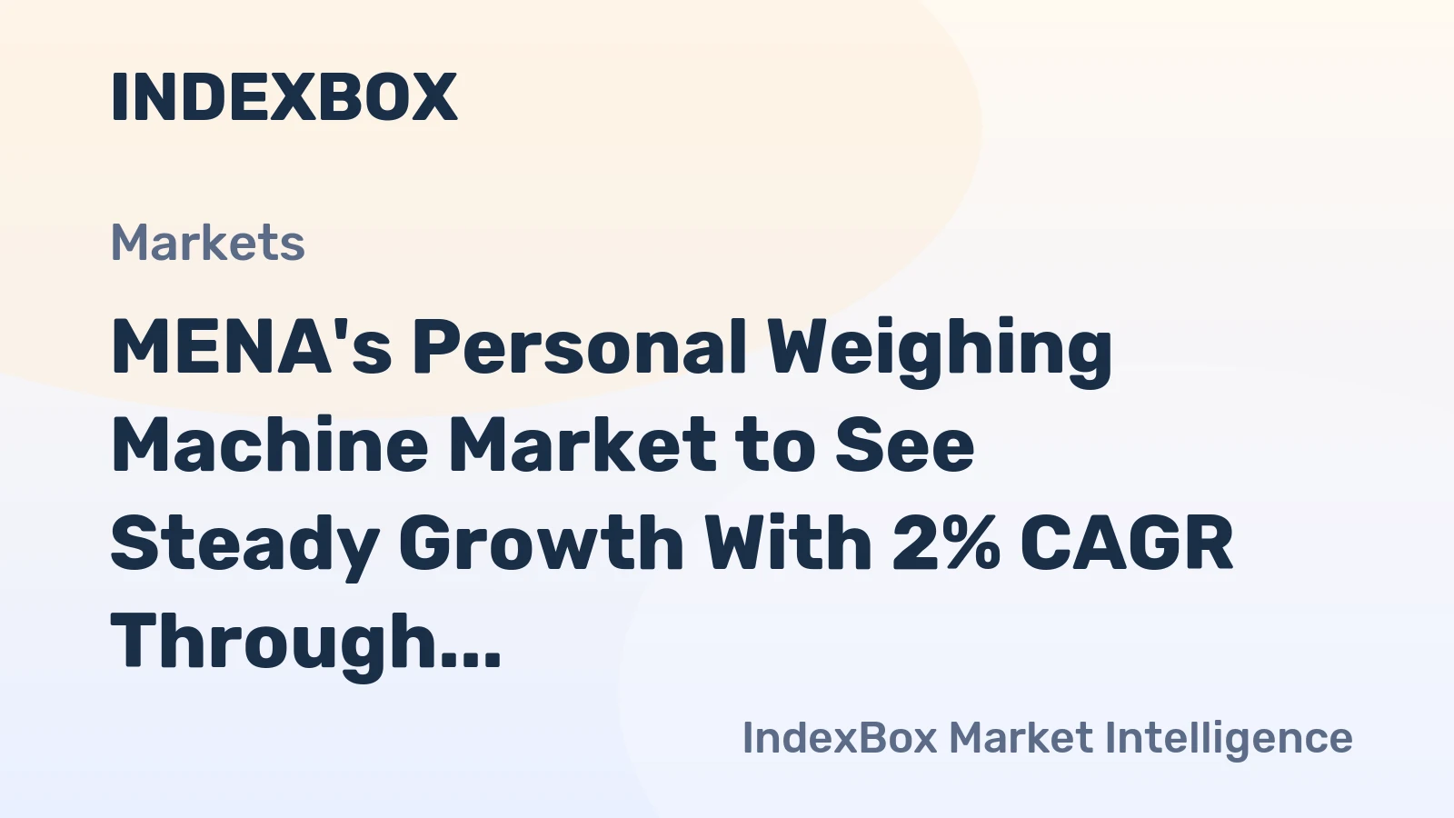 MENA's Personal Weighing Machine Market to See Steady Growth With 2% CAGR Through 2035