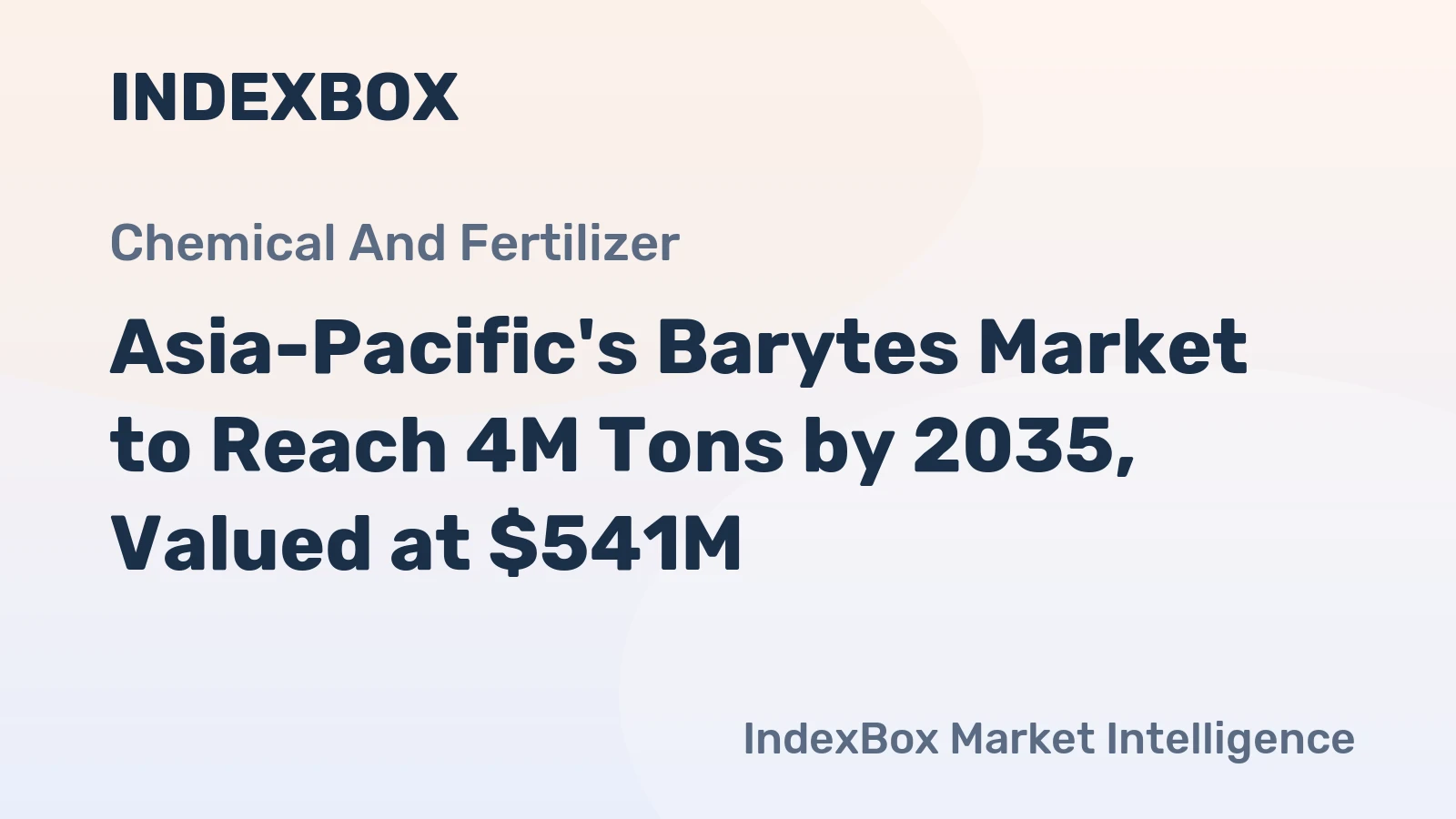 Asia-Pacific's Barytes Market to Reach 4M Tons by 2035, Valued at $541M