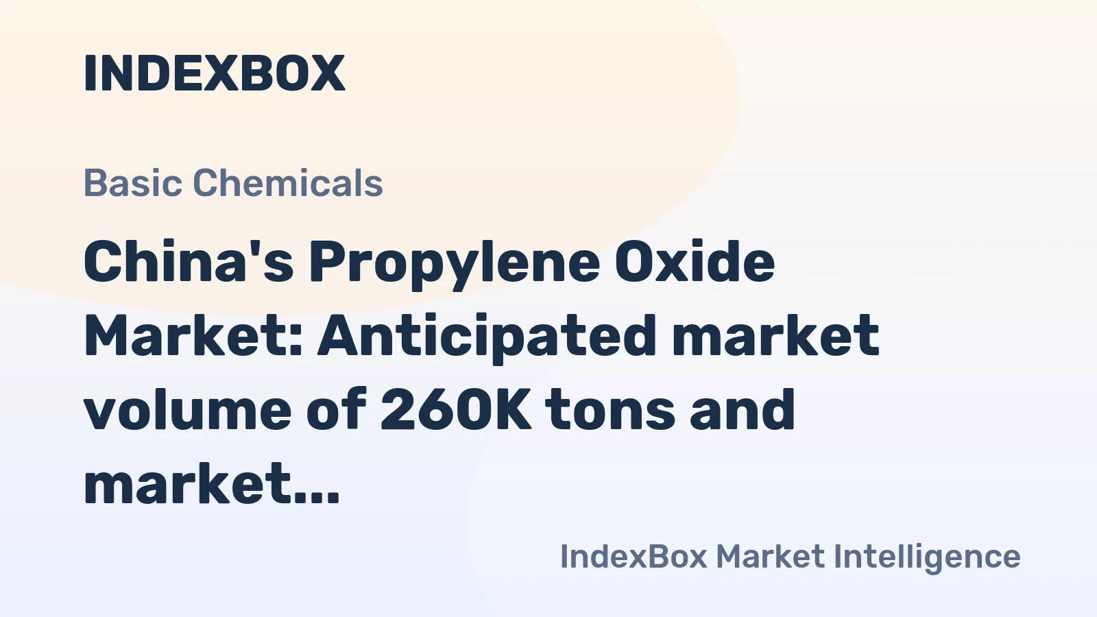 China's Propylene Oxide Market: Anticipated market volume of 260K tons and market value of $366M by 2035