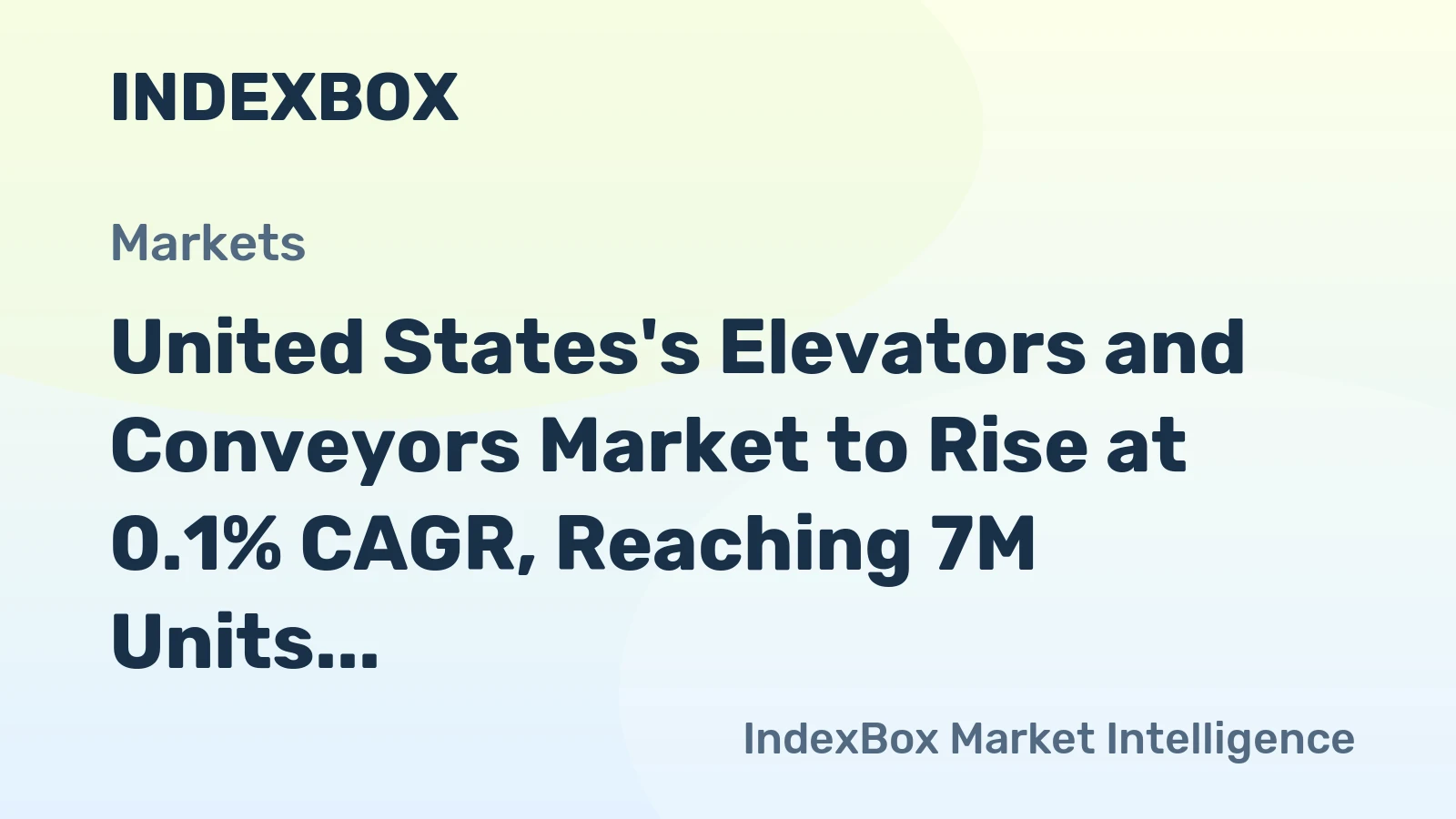 United States's Elevators and Conveyors Market to Rise at 0.1% CAGR, Reaching 7M Units by 2035