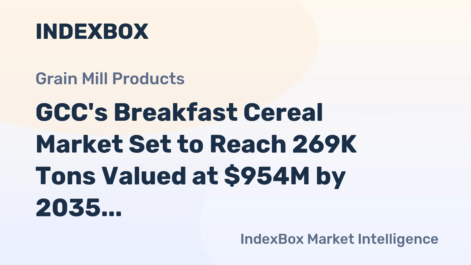 GCC's Breakfast Cereal Market Set to Reach 269K Tons Valued at $954M by 2035