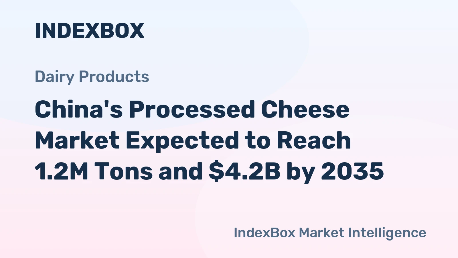 China's Processed Cheese Market Expected to Reach 1.2M Tons and $4.2B by 2035