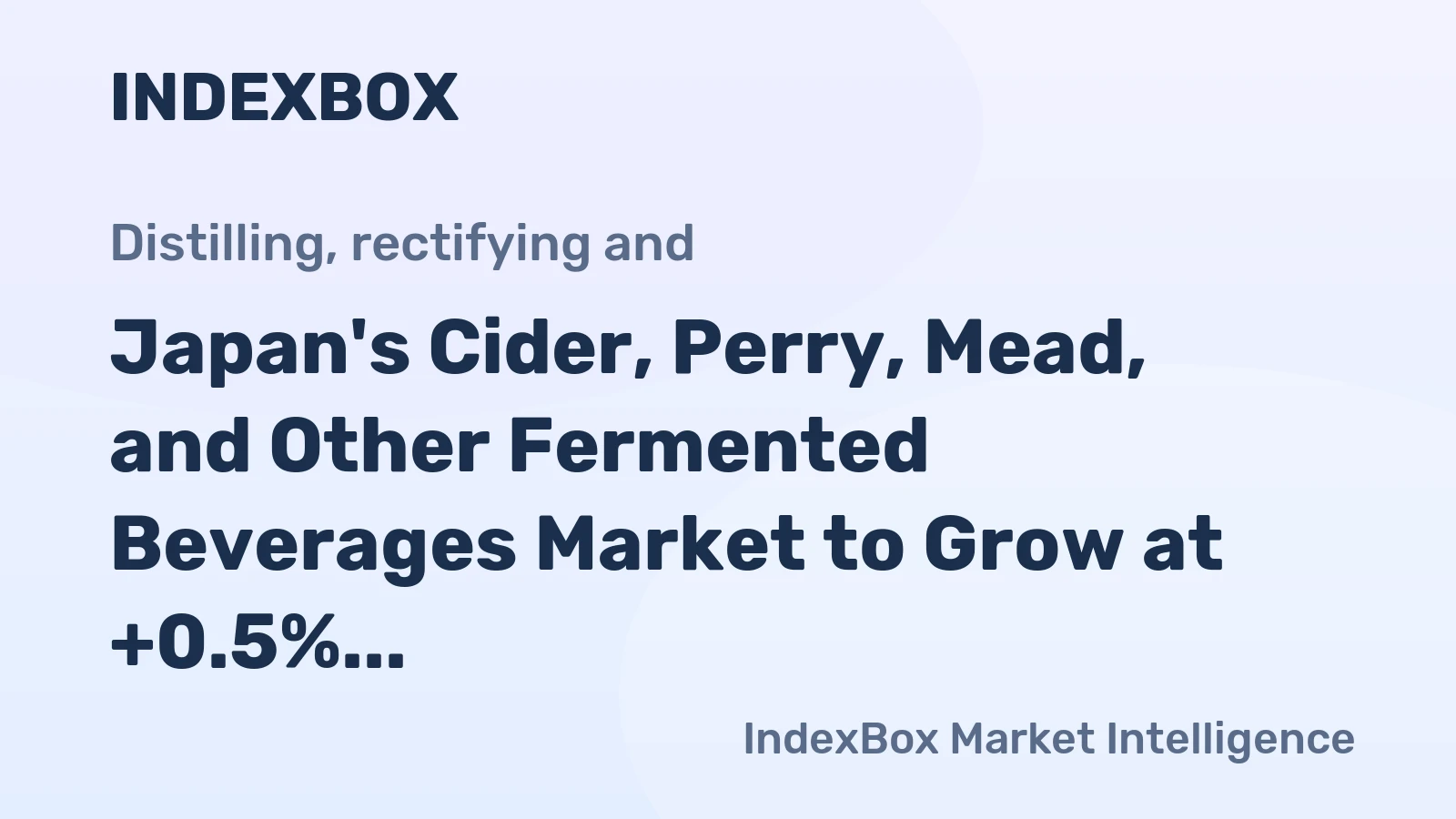 Japan's Cider, Perry, Mead, and Other Fermented Beverages Market to Grow at +0.5% CAGR from 2024 to 2035