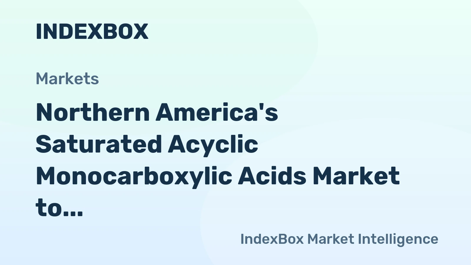 Northern America's Saturated Acyclic Monocarboxylic Acids Market to Grow With a 1.9% CAGR in Value Terms
