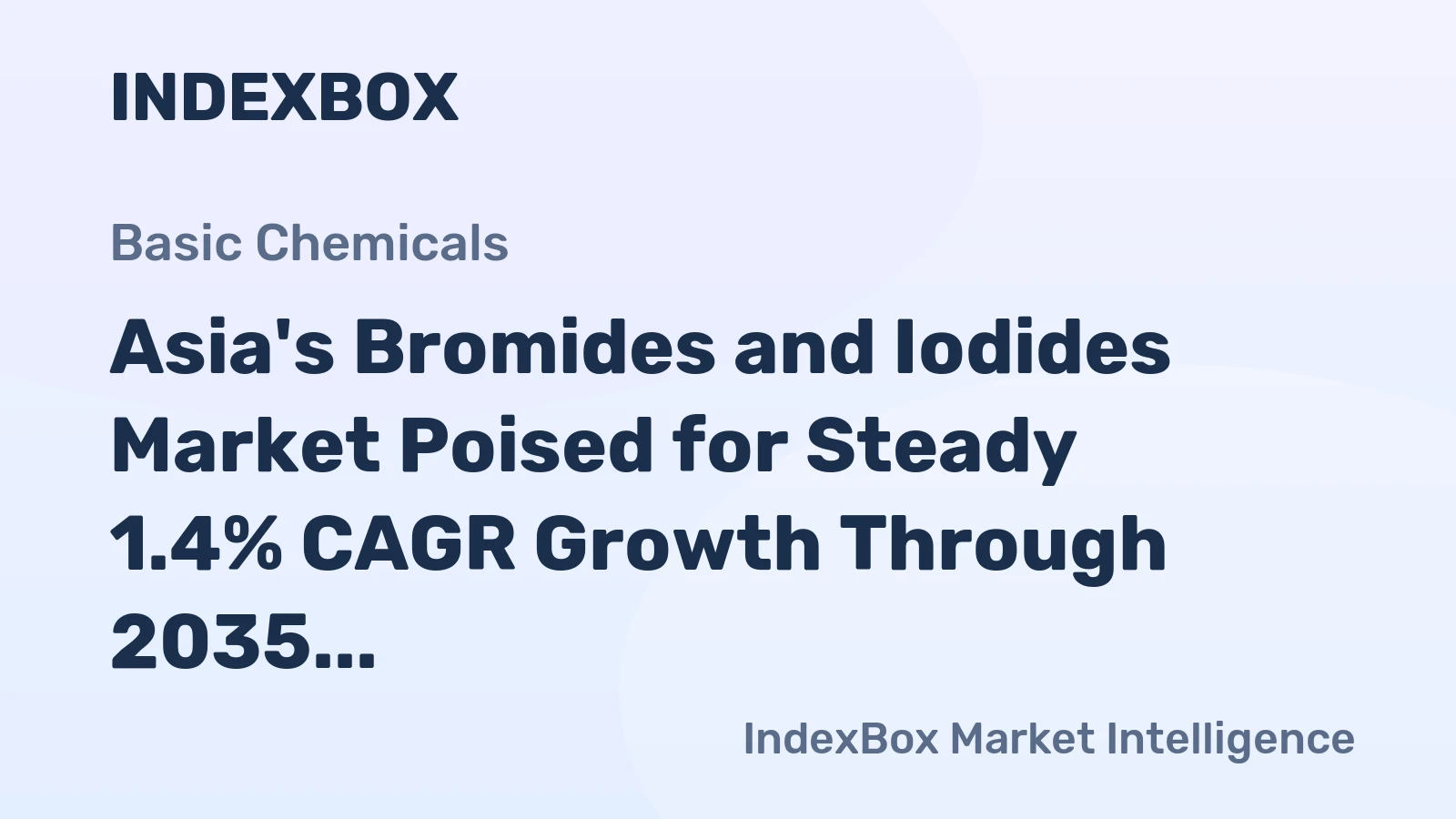 Asia's Bromides and Iodides Market Poised for Steady 1.4% CAGR Growth Through 2035