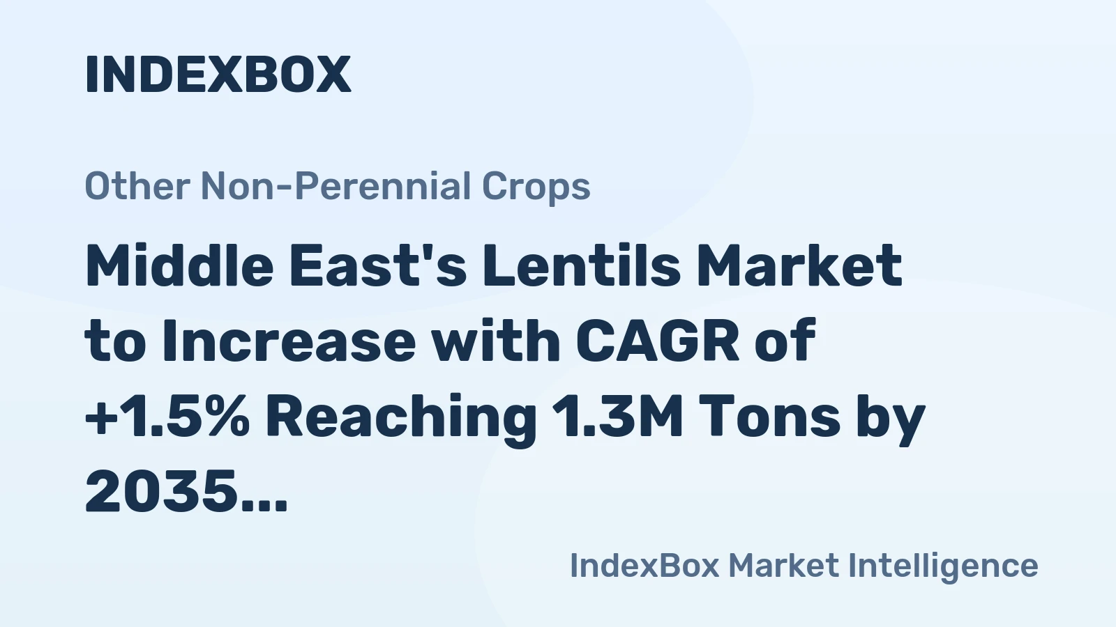Middle East's Lentils Market to Increase with CAGR of +1.5% Reaching 1.3M Tons by 2035