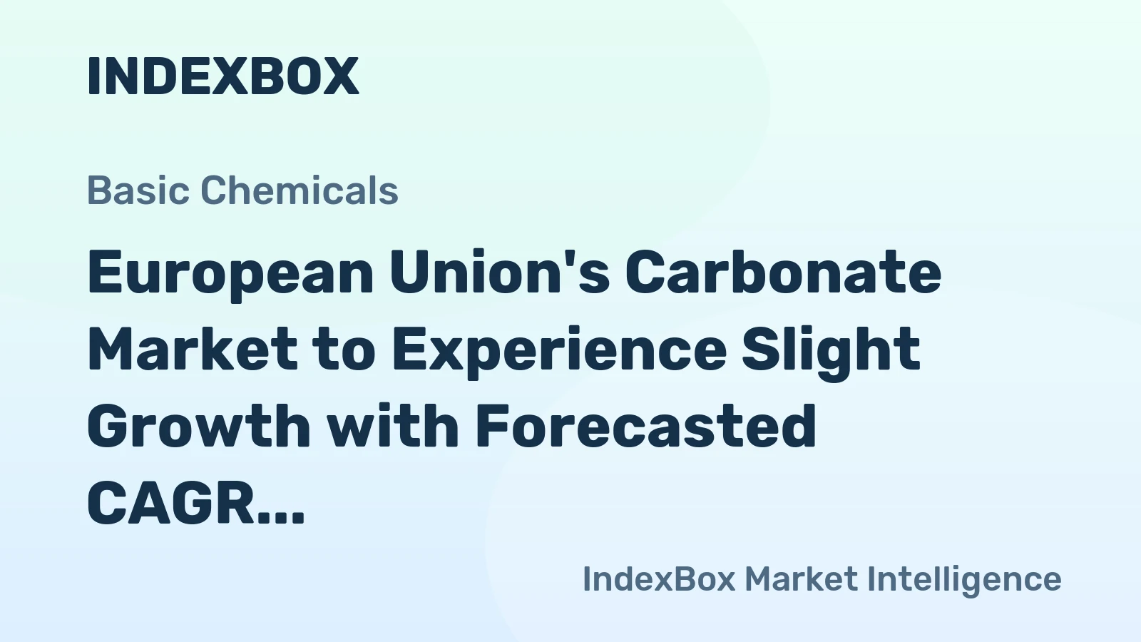 European Union's Carbonate Market to Experience Slight Growth with Forecasted CAGR of +1.3% by 2035