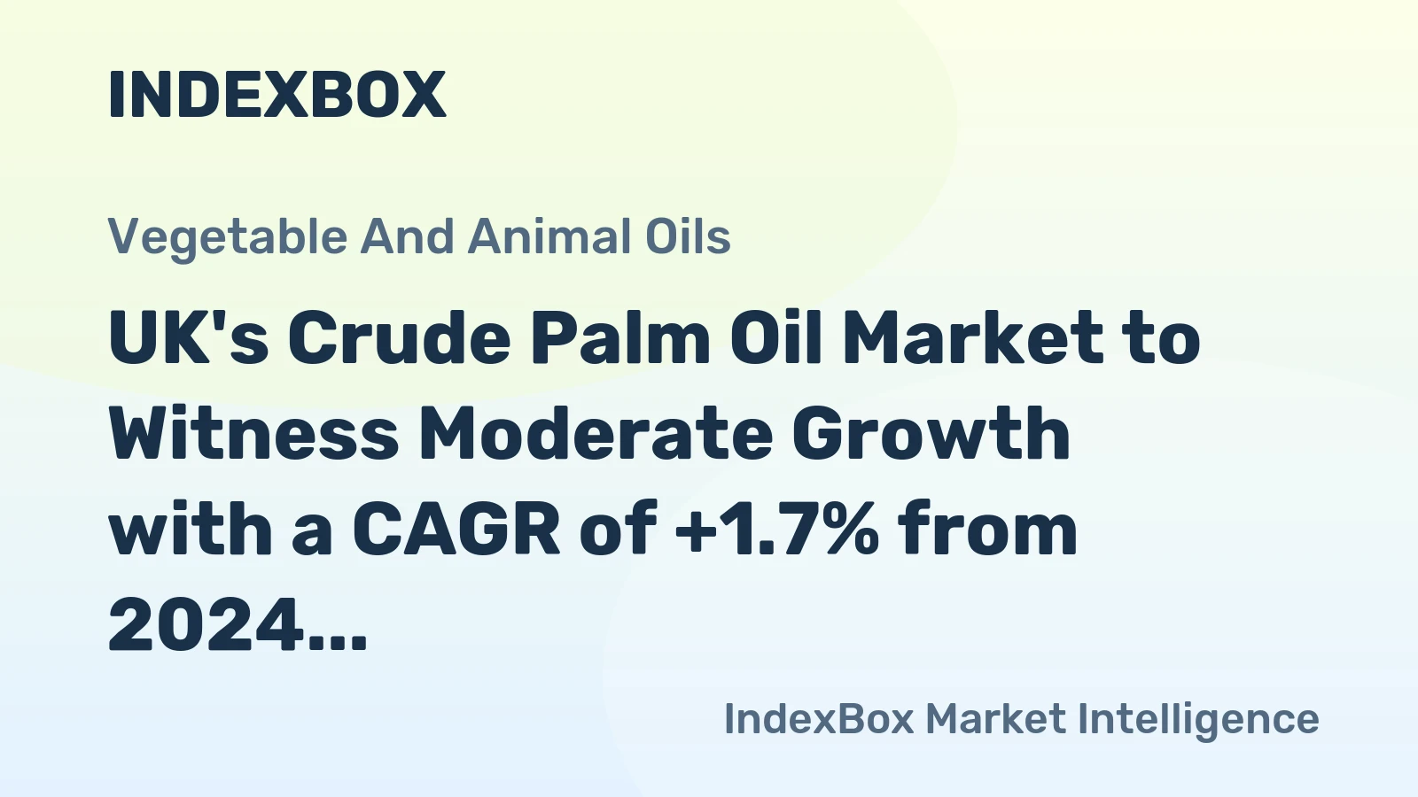UK's Crude Palm Oil Market to Witness Moderate Growth with a CAGR of +1.7% from 2024 to 2035