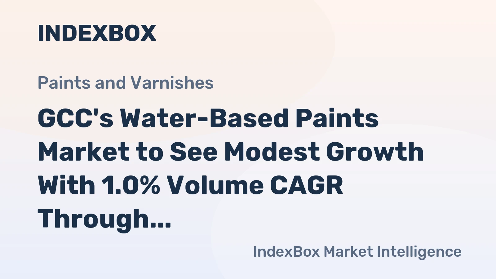 GCC's Water-Based Paints Market to See Modest Growth With 1.0% Volume CAGR Through 2035