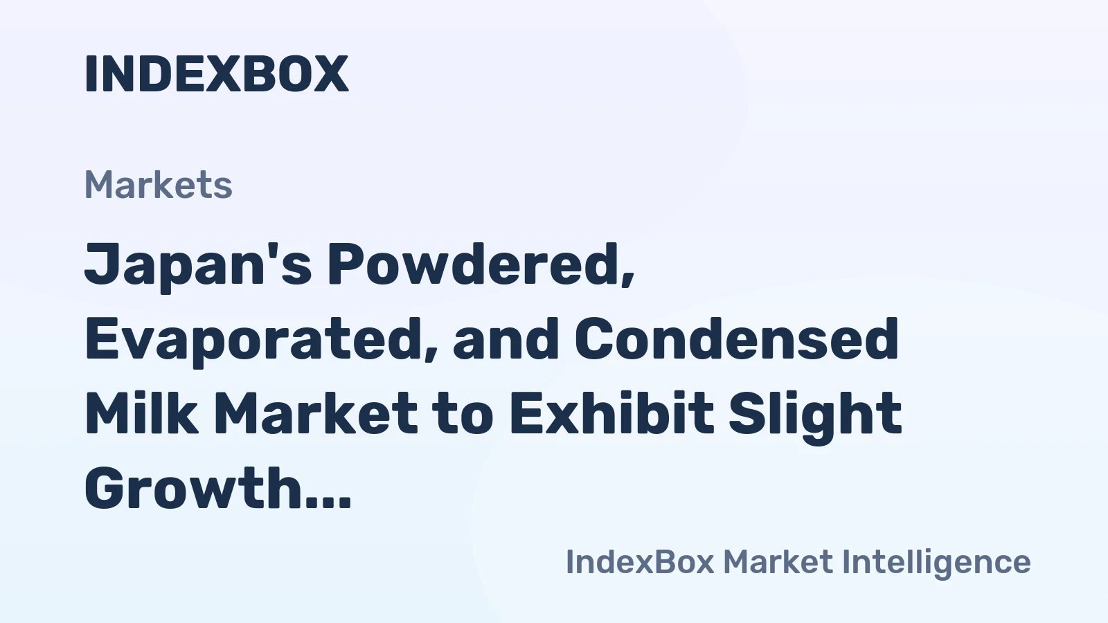 Japan's Powdered, Evaporated, and Condensed Milk Market to Exhibit Slight Growth with +0.6% CAGR in Volume and +2.0% CAGR in Value from 2024 to 2035