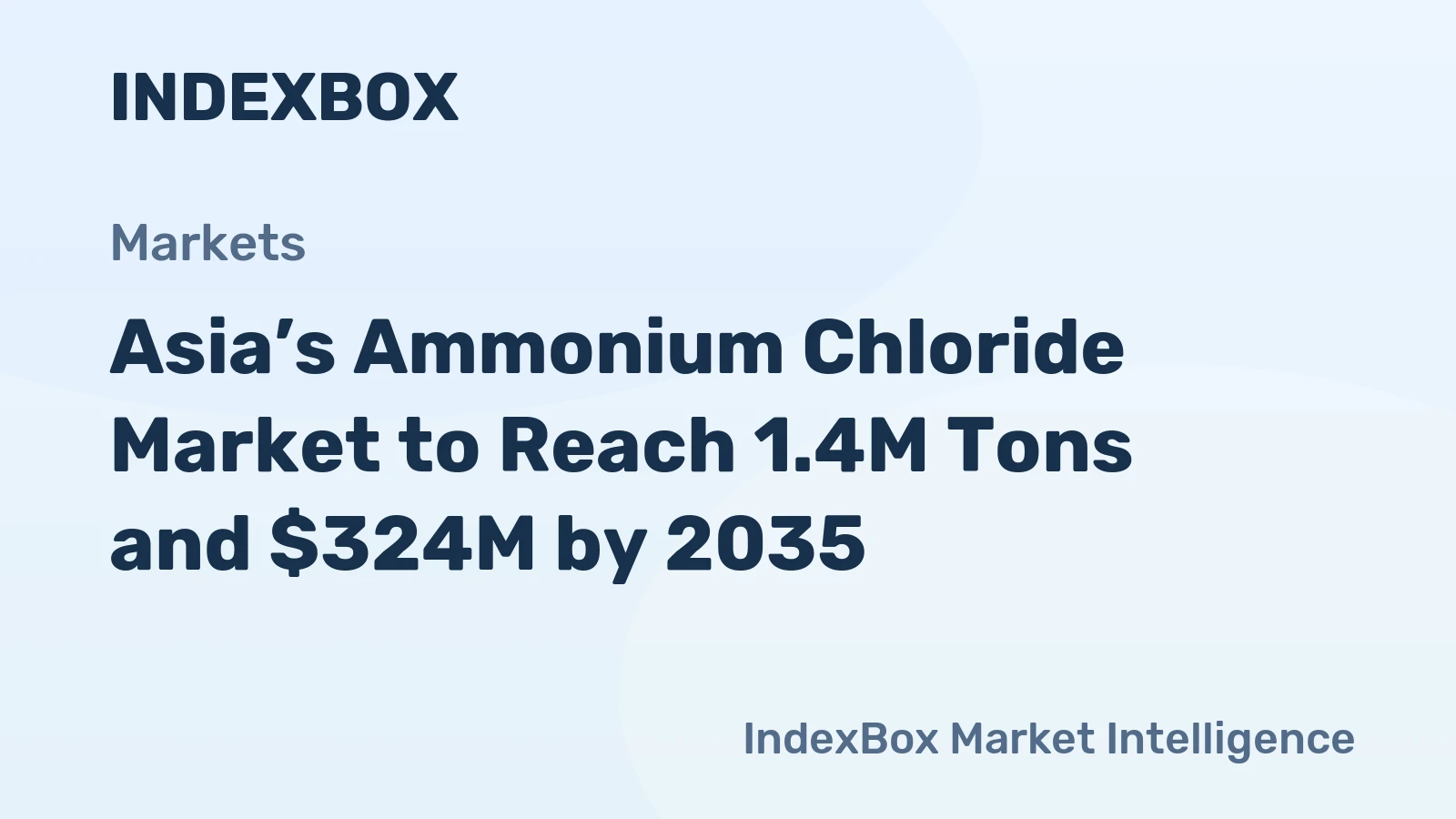 Asia’s Ammonium Chloride Market to Reach 1.4M Tons and $324M by 2035