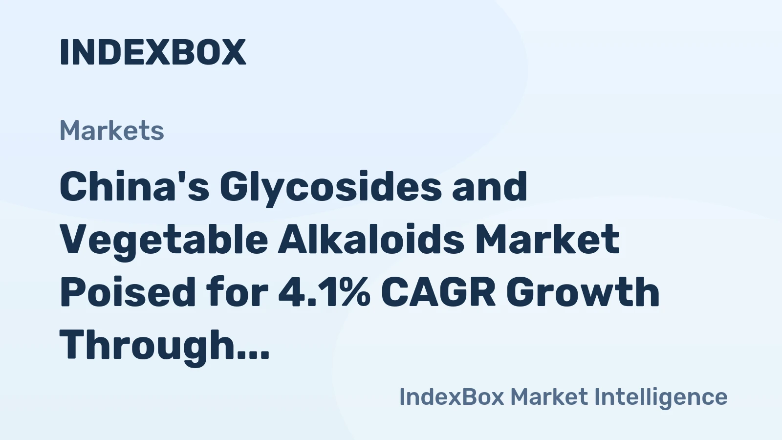 China's Glycosides and Vegetable Alkaloids Market Poised for 4.1% CAGR Growth Through 2035