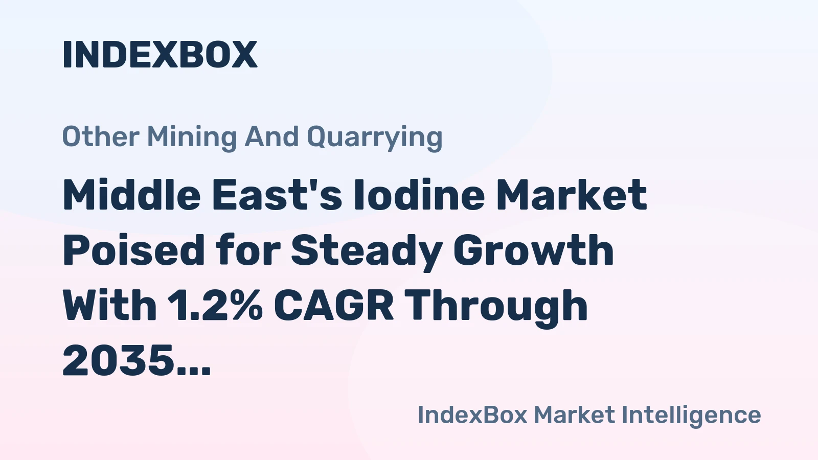 Middle East's Iodine Market Poised for Steady Growth With 1.2% CAGR Through 2035