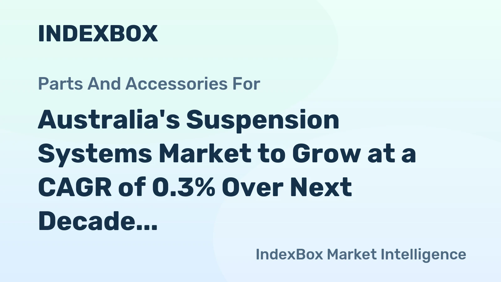 Australia's Suspension Systems Market to Grow at a CAGR of 0.3% Over Next Decade, Reaching $736M by 2035