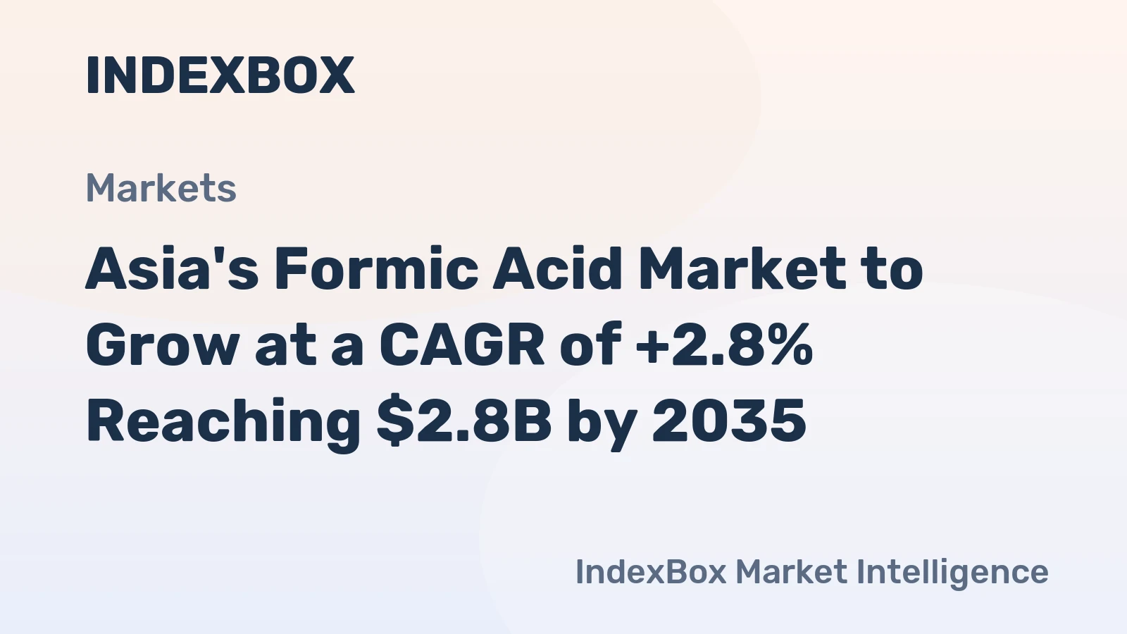 Asia's Formic Acid Market to Grow at a CAGR of +2.8% Reaching $2.8B by 2035
