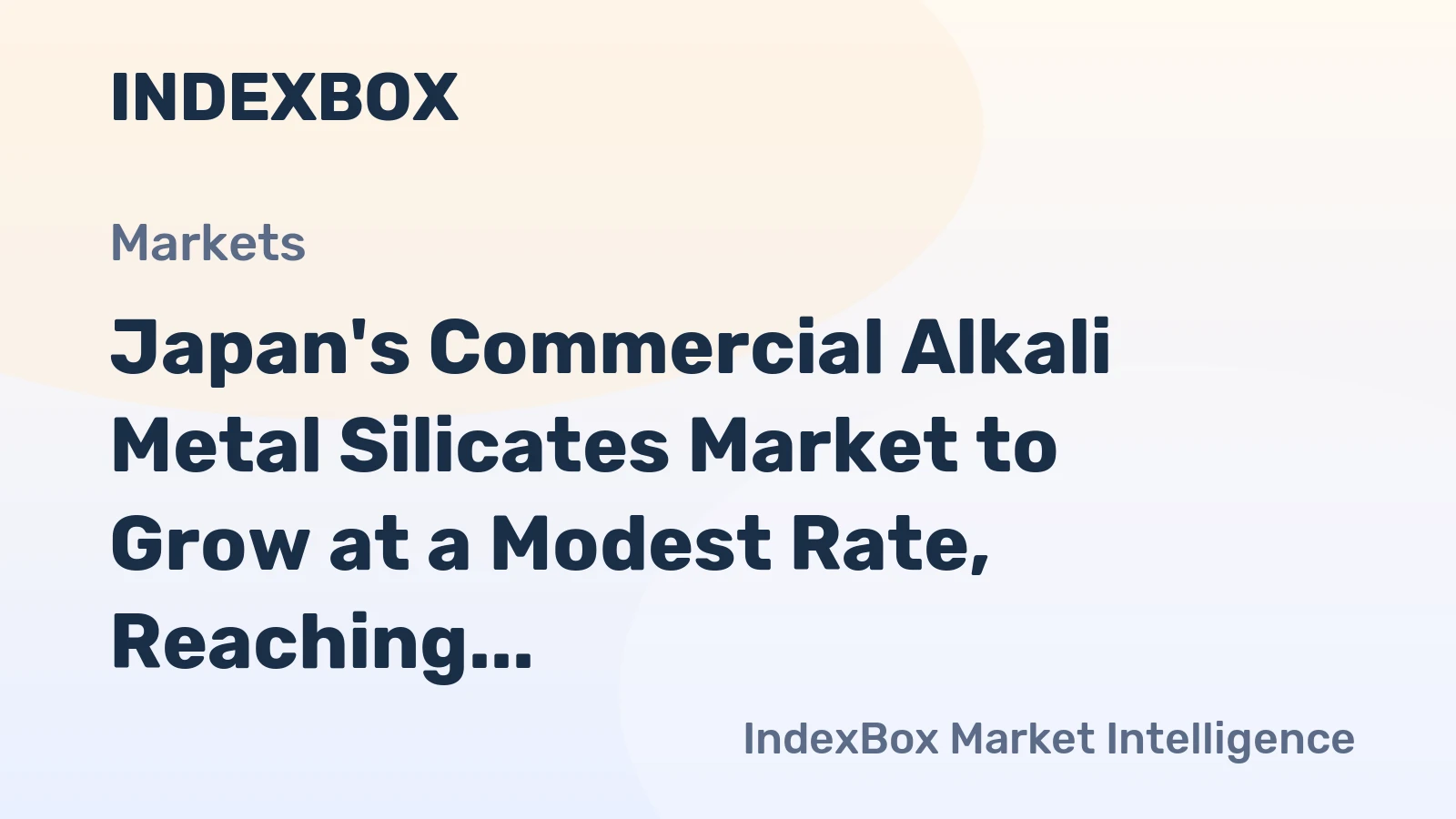 Japan's Commercial Alkali Metal Silicates Market to Grow at a Modest Rate, Reaching $1.9B by 2035