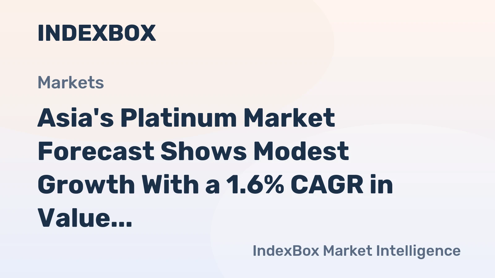 Asia's Platinum Market Forecast Shows Modest Growth With a 1.6% CAGR in Value Through 2035