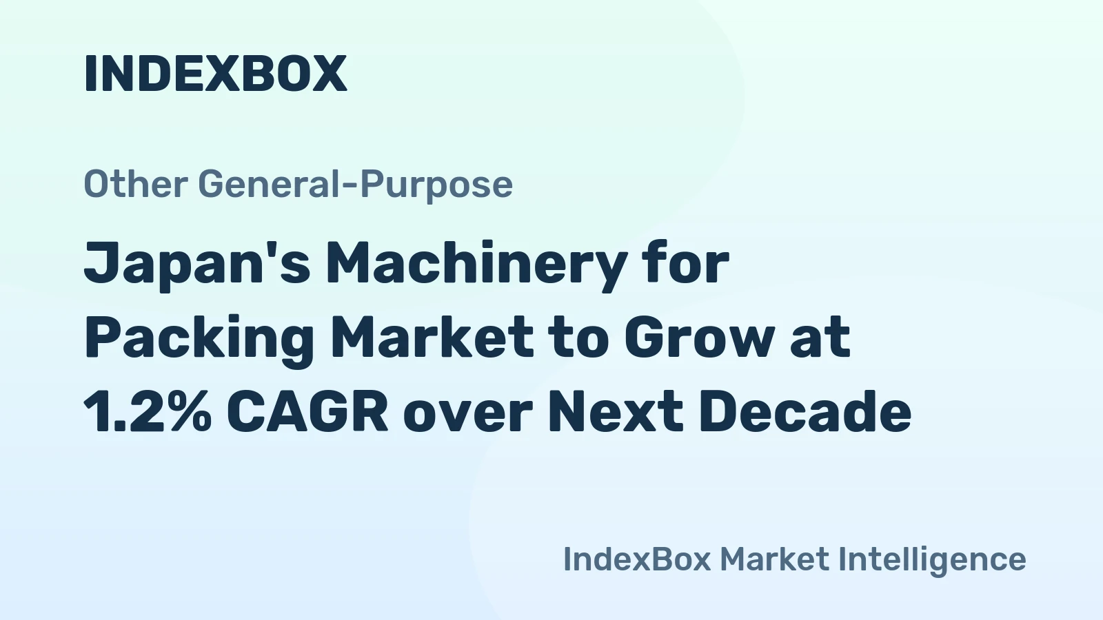 Japan's Machinery for Packing Market to Grow at 1.2% CAGR over Next Decade