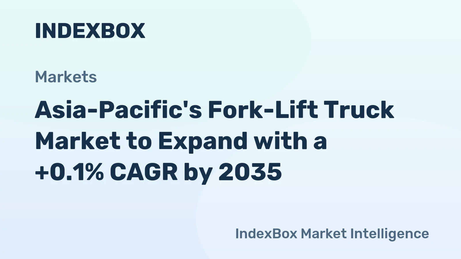 Asia-Pacific's Fork-Lift Truck Market to Expand with a +0.1% CAGR by 2035