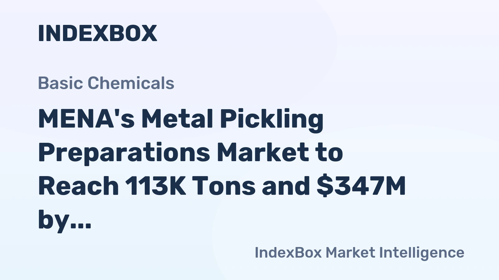 MENA's Metal Pickling Preparations Market to Reach 113K Tons and $347M by 2035