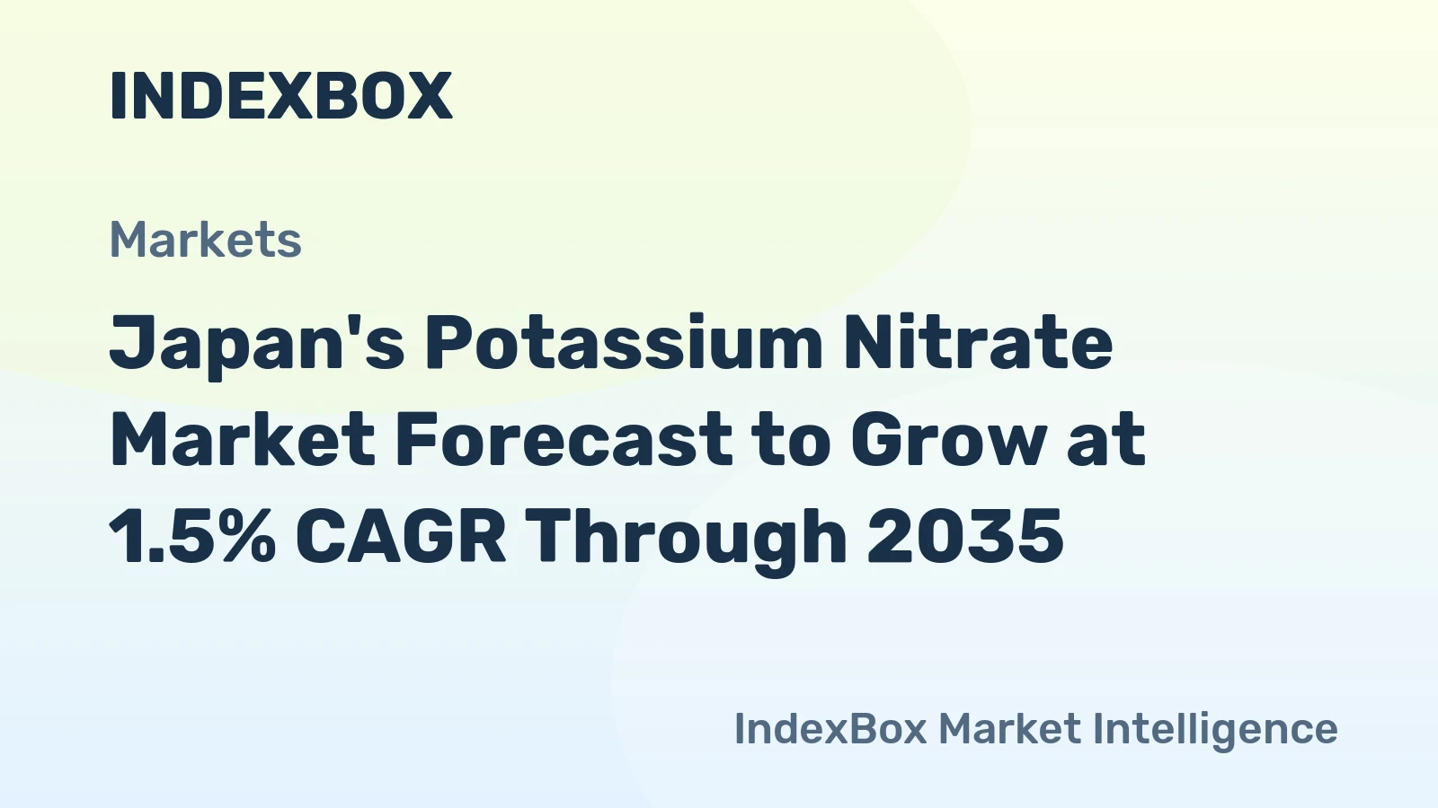 Japan's Potassium Nitrate Market Forecast to Grow at 1.5% CAGR Through 2035