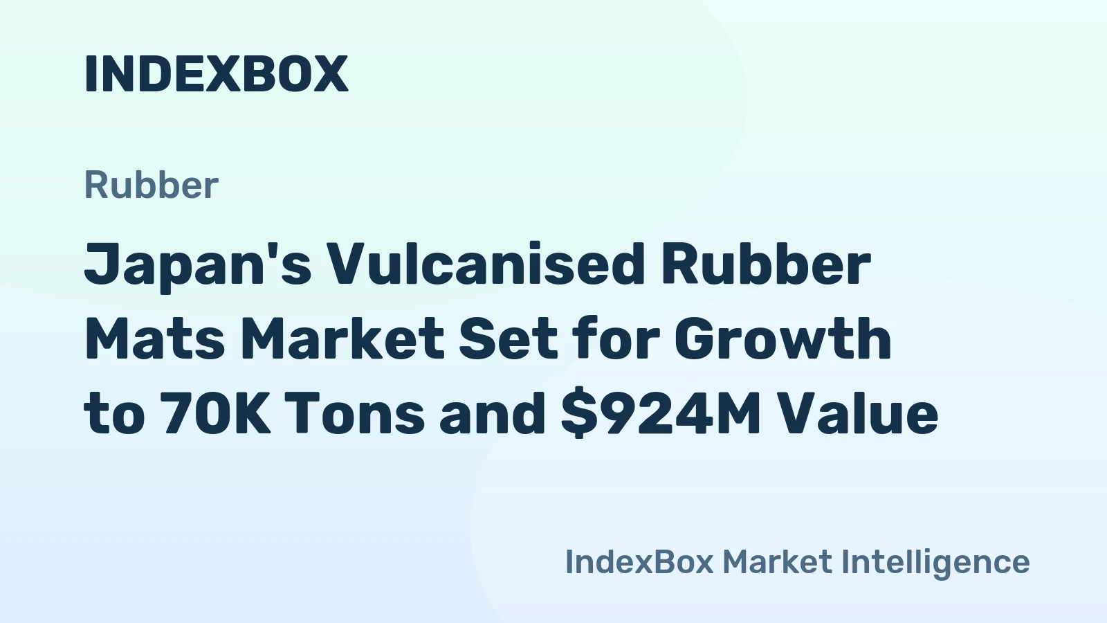 Japan's Vulcanised Rubber Mats Market Set for Growth to 70K Tons and $924M Value