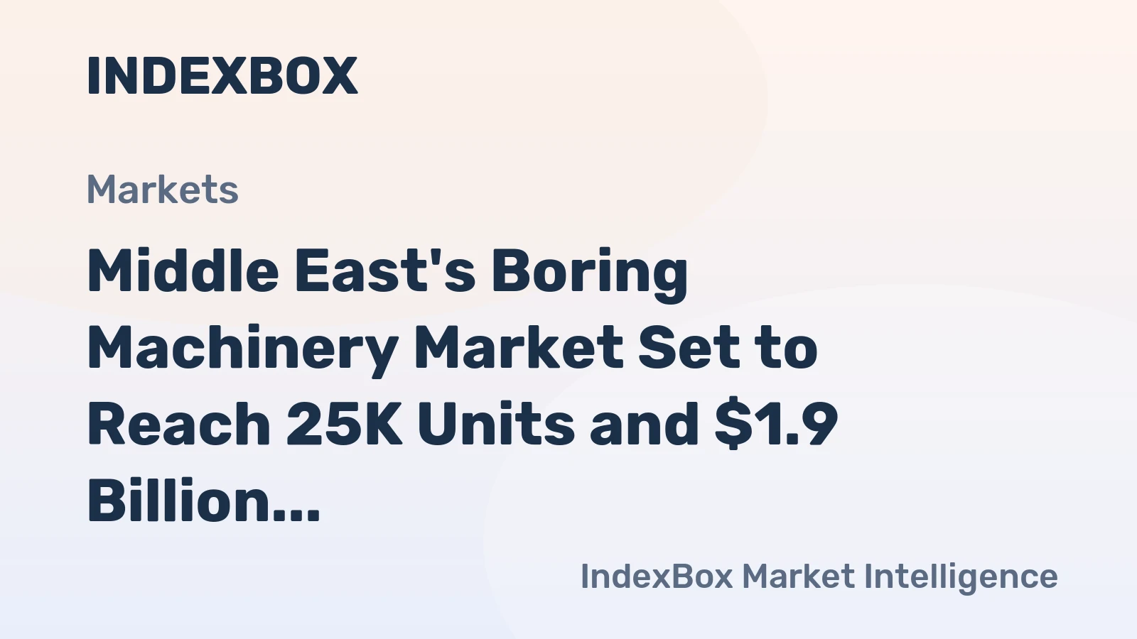 Middle East's Boring Machinery Market Set to Reach 25K Units and $1.9 Billion by 2035