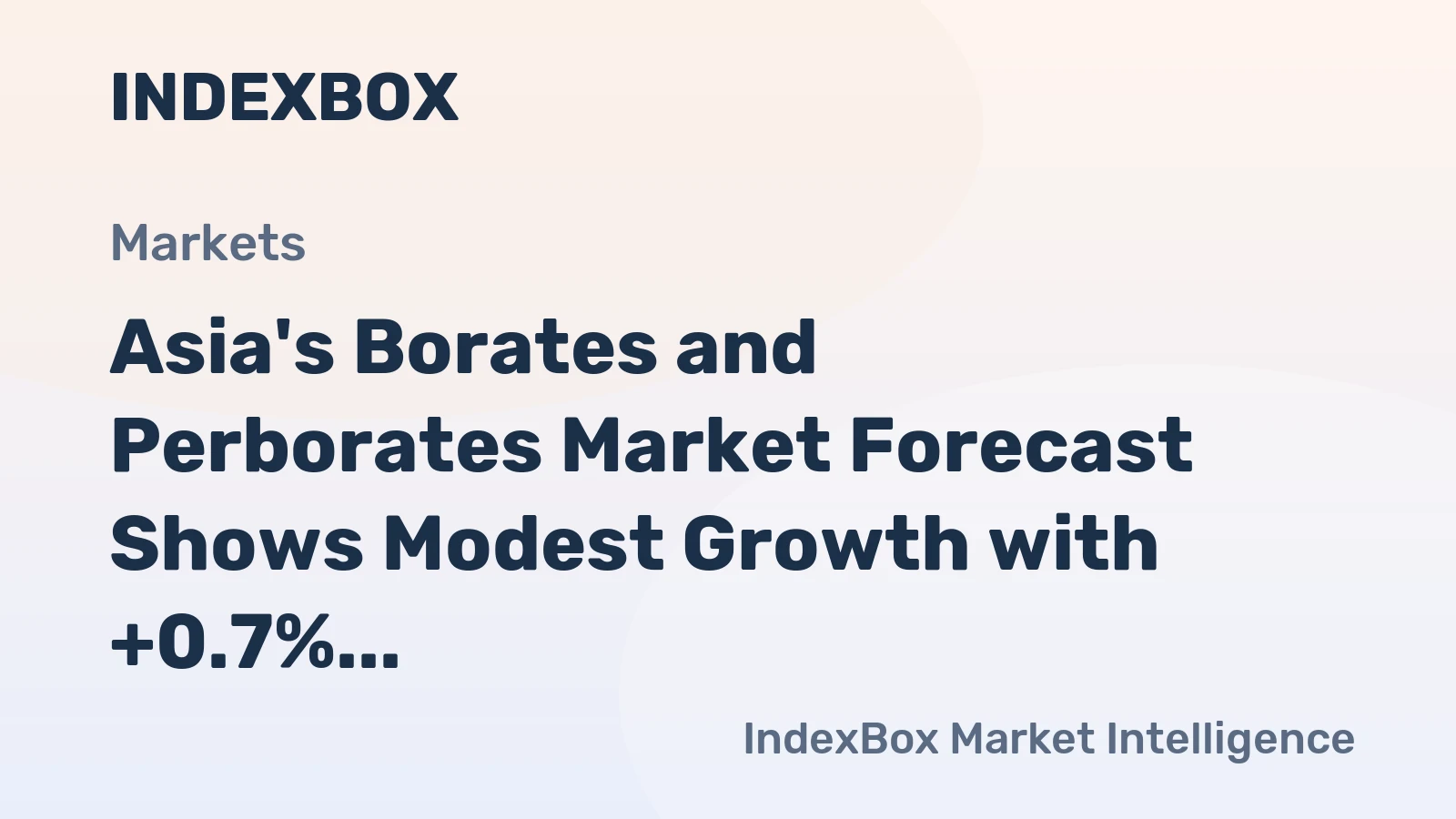 Asia's Borates and Perborates Market Forecast Shows Modest Growth with +0.7% Volume CAGR Through 2035