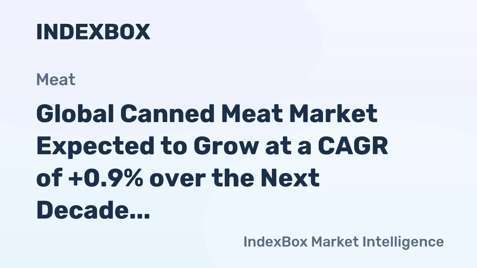 Global Canned Meat Market Expected to Grow at a CAGR of +0.9% over the Next Decade