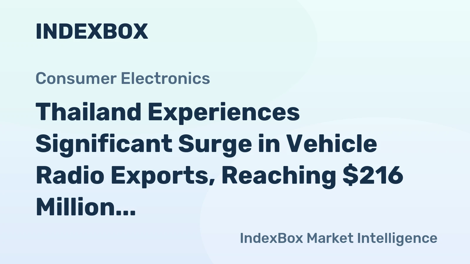 Thailand Experiences Significant Surge in Vehicle Radio Exports, Reaching $216 Million in 2024