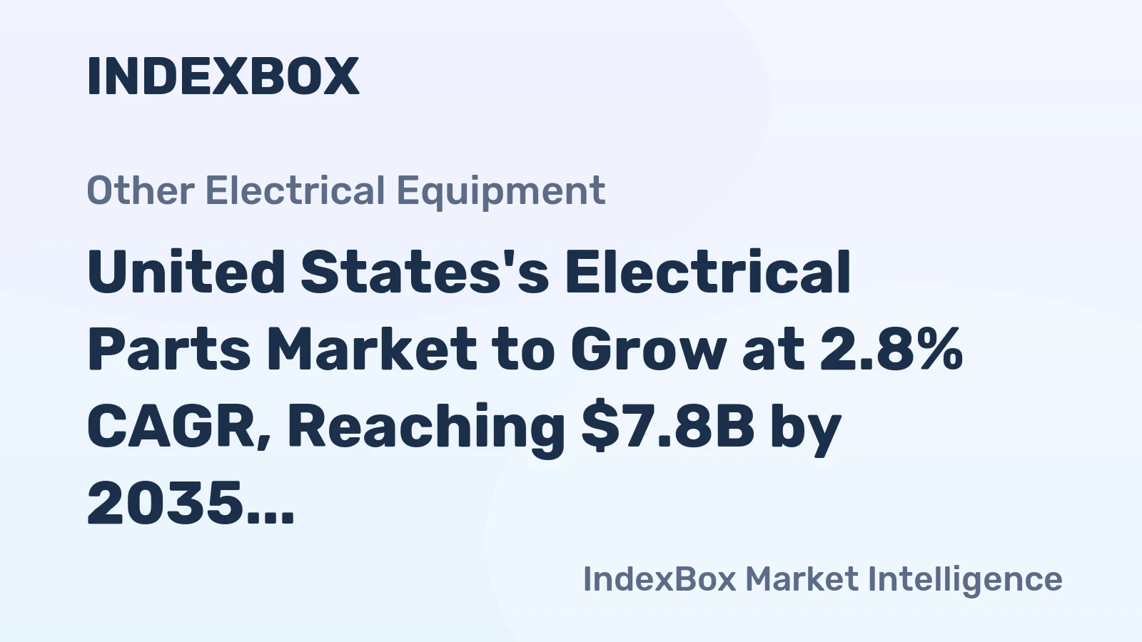 United States's Electrical Parts Market to Grow at 2.8% CAGR, Reaching $7.8B by 2035