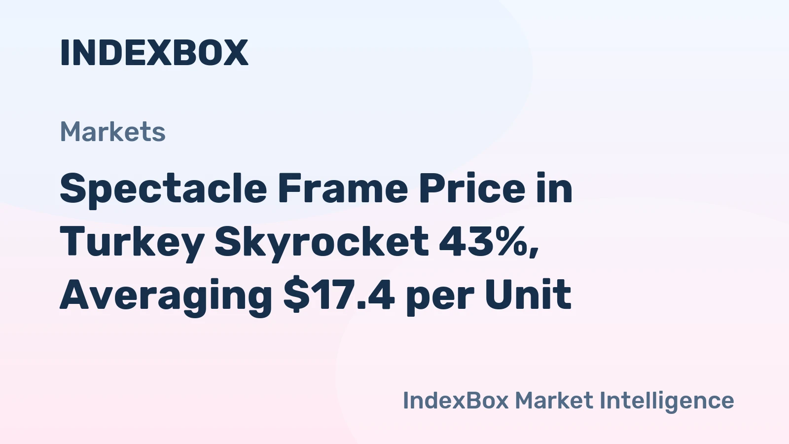 Spectacle Frame Price in Turkey Skyrocket 43%, Averaging $17.4 per Unit