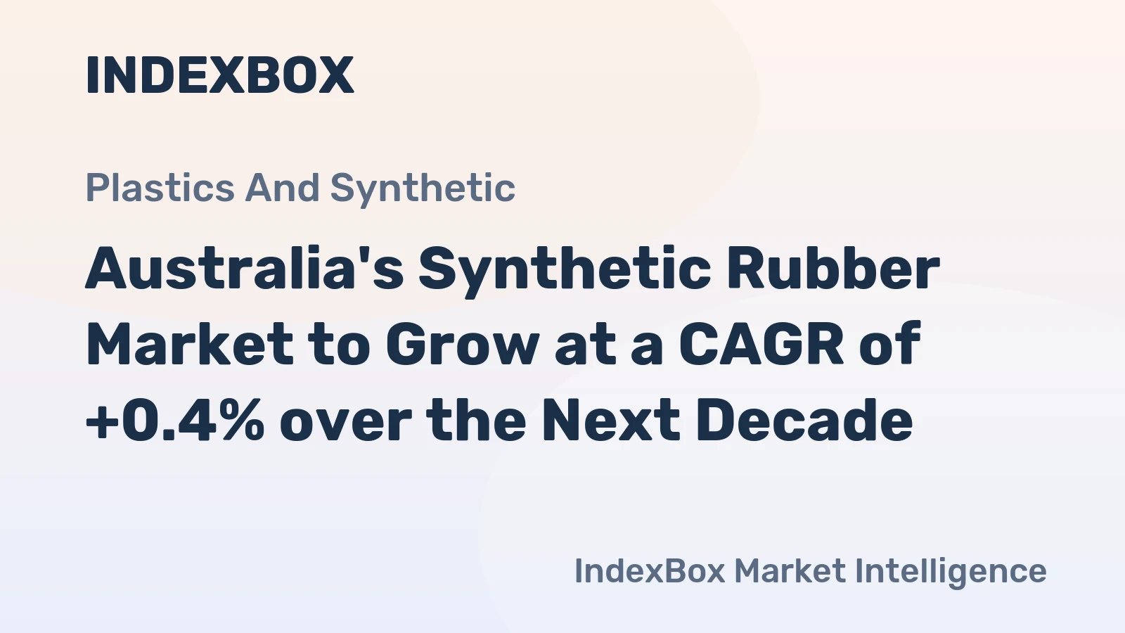 Australia's Synthetic Rubber Market to Grow at a CAGR of +0.4% over the Next Decade