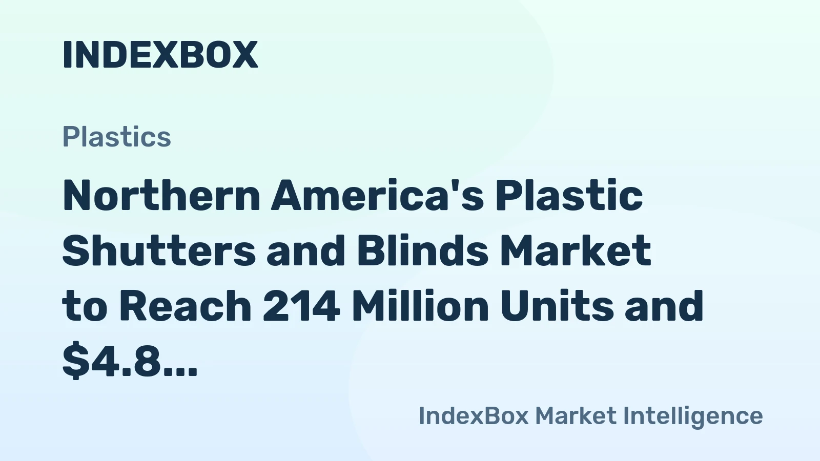 Northern America's Plastic Shutters and Blinds Market to Reach 214 Million Units and $4.8 Billion by 2035