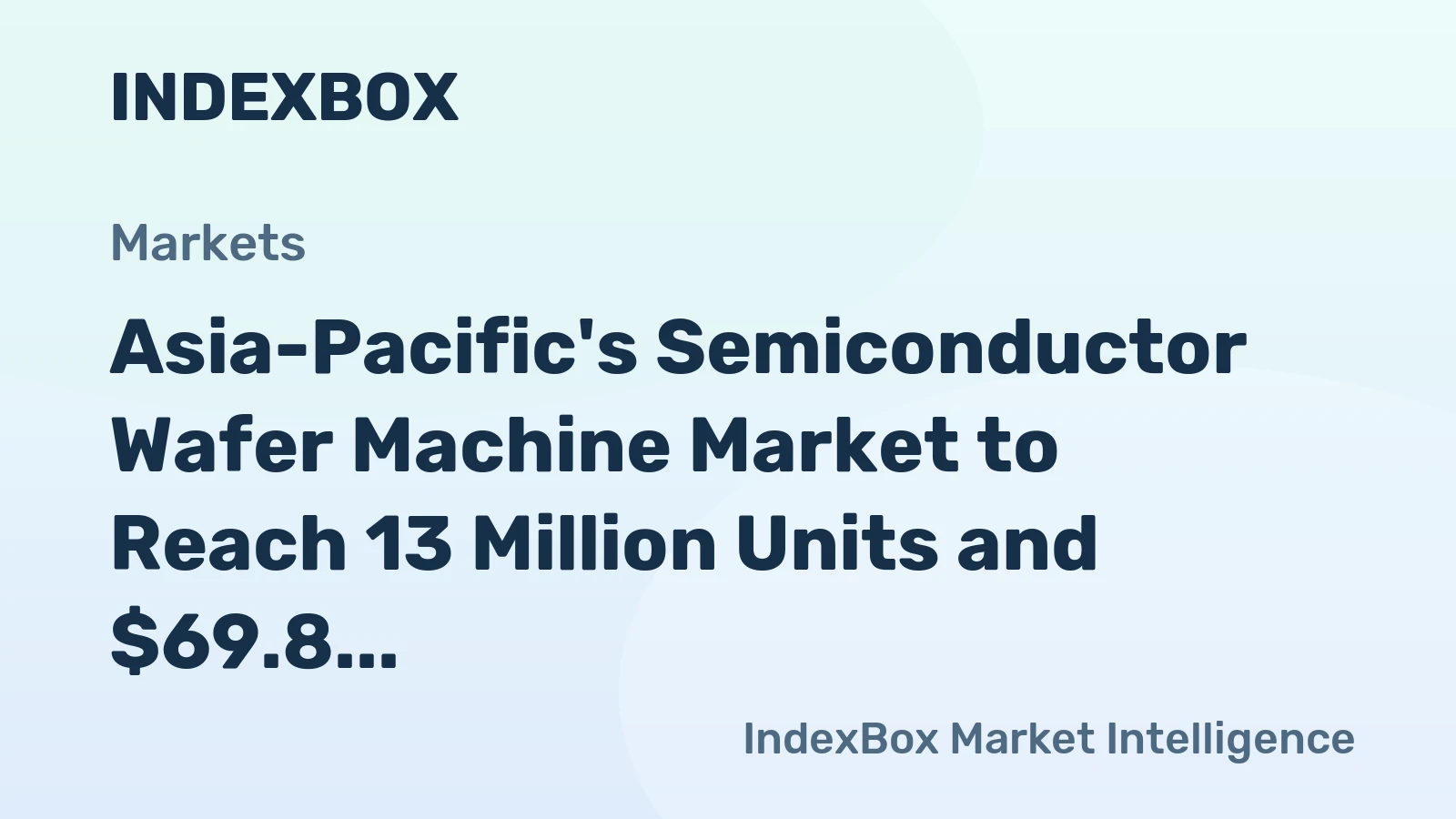Asia-Pacific's Semiconductor Wafer Machine Market to Reach 13 Million Units and $69.8 Billion by 2035