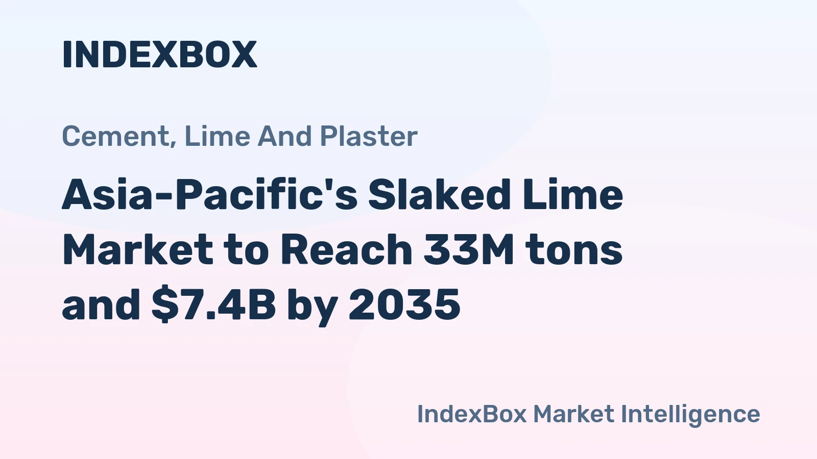 Asia-Pacific's Slaked Lime Market to Reach 33M tons and $7.4B by 2035