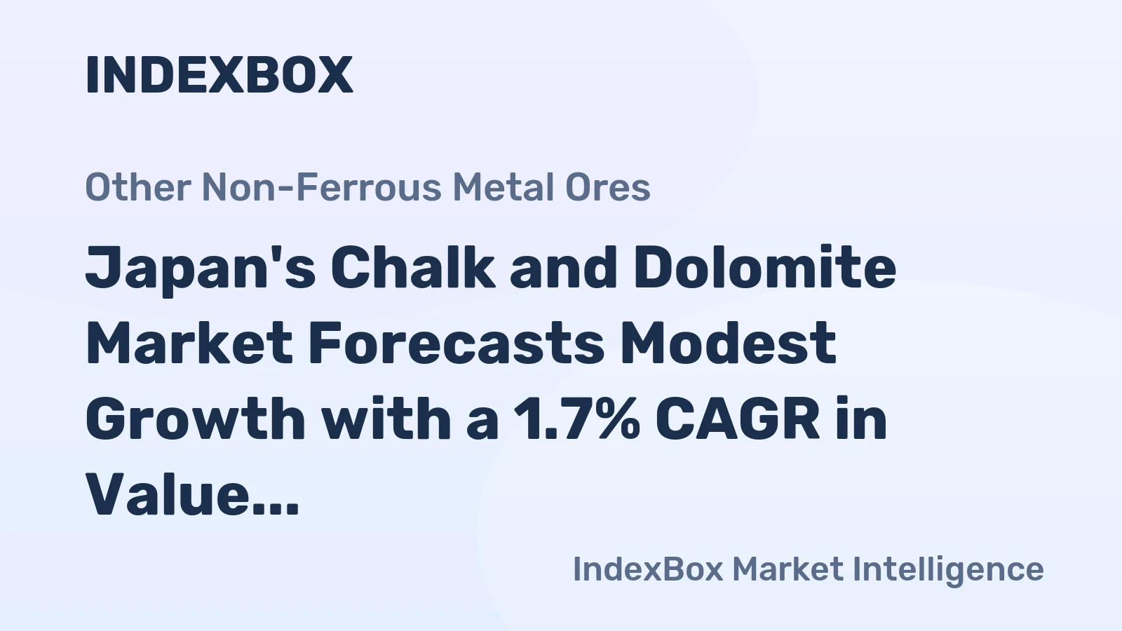 Japan's Chalk and Dolomite Market Forecasts Modest Growth with a 1.7% CAGR in Value