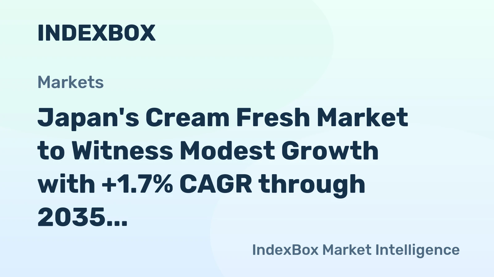 Japan's Cream Fresh Market to Witness Modest Growth with +1.7% CAGR through 2035