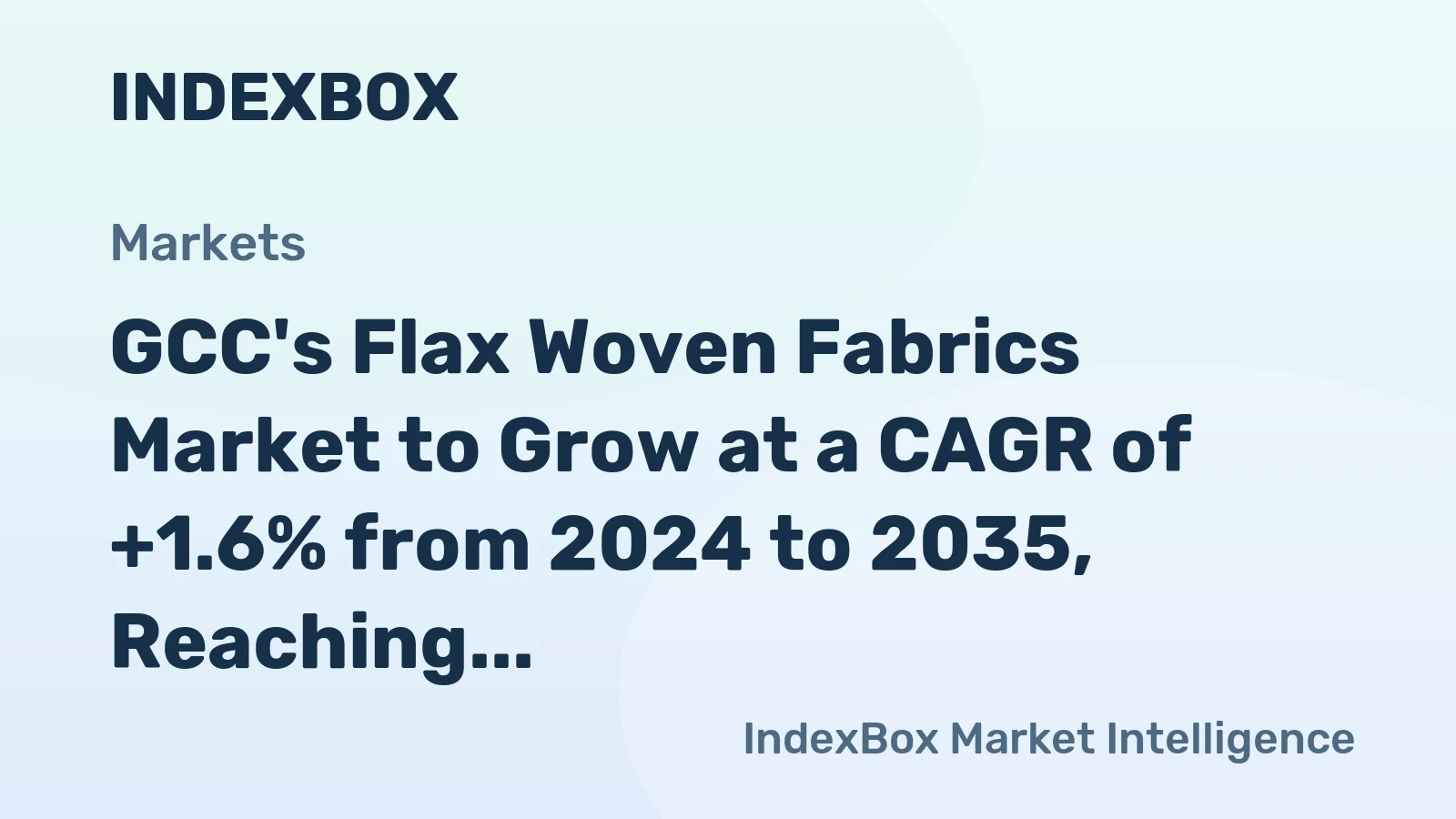 GCC's Flax Woven Fabrics Market to Grow at a CAGR of +1.6% from 2024 to 2035, Reaching 996K Square Meters
