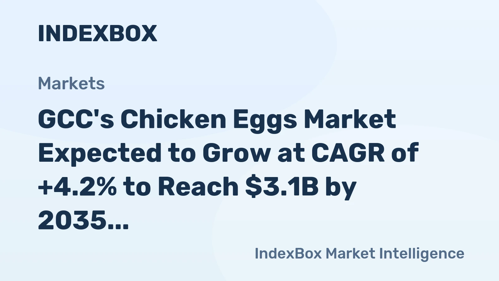 GCC's Chicken Eggs Market Expected to Grow at CAGR of +4.2% to Reach $3.1B by 2035