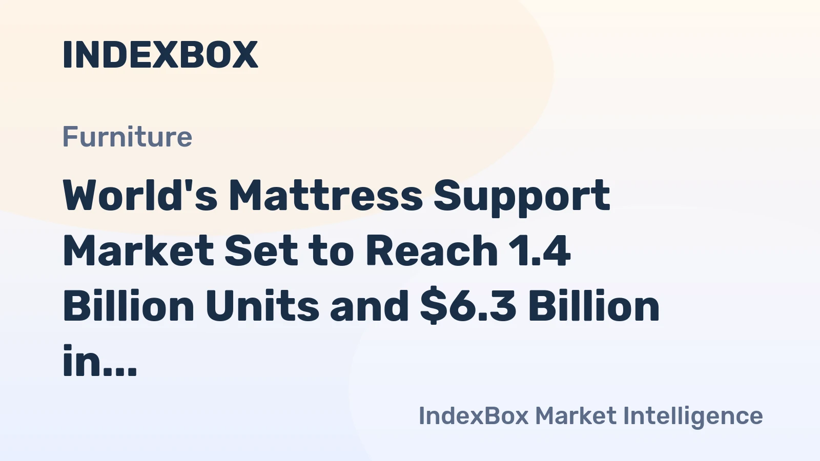 World's Mattress Support Market Set to Reach 1.4 Billion Units and $6.3 Billion in Value by 2035