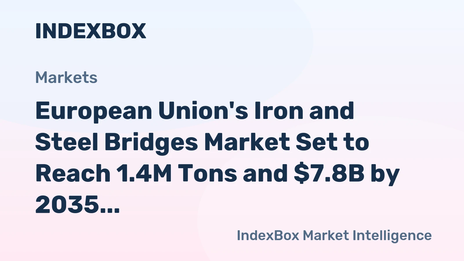European Union's Iron and Steel Bridges Market Set to Reach 1.4M Tons and $7.8B by 2035