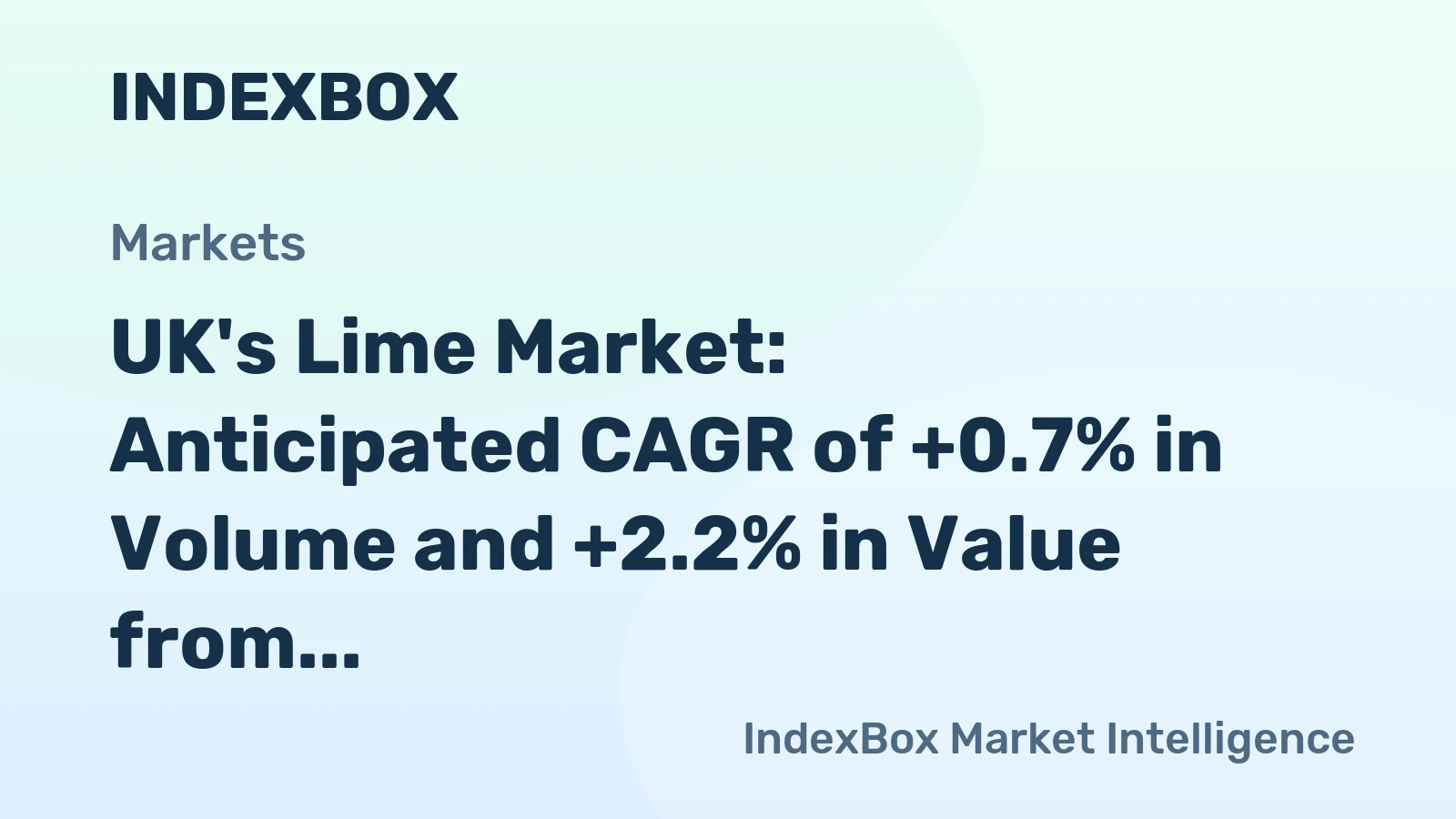 UK's Lime Market: Anticipated CAGR of +0.7% in Volume and +2.2% in Value from 2024 to 2035