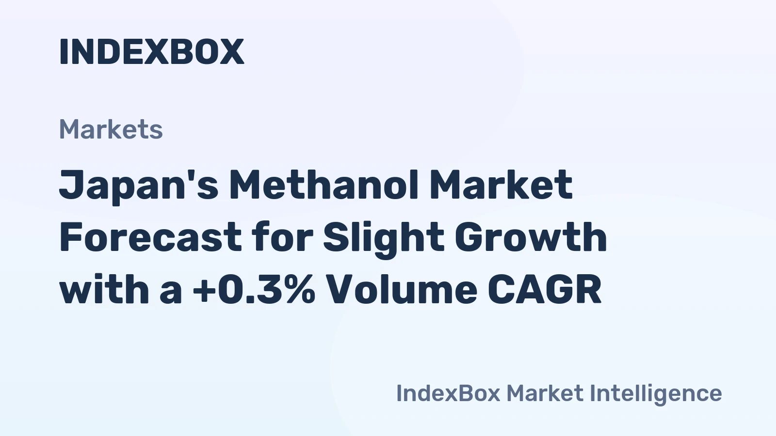 Japan's Methanol Market Forecast for Slight Growth with a +0.3% Volume CAGR