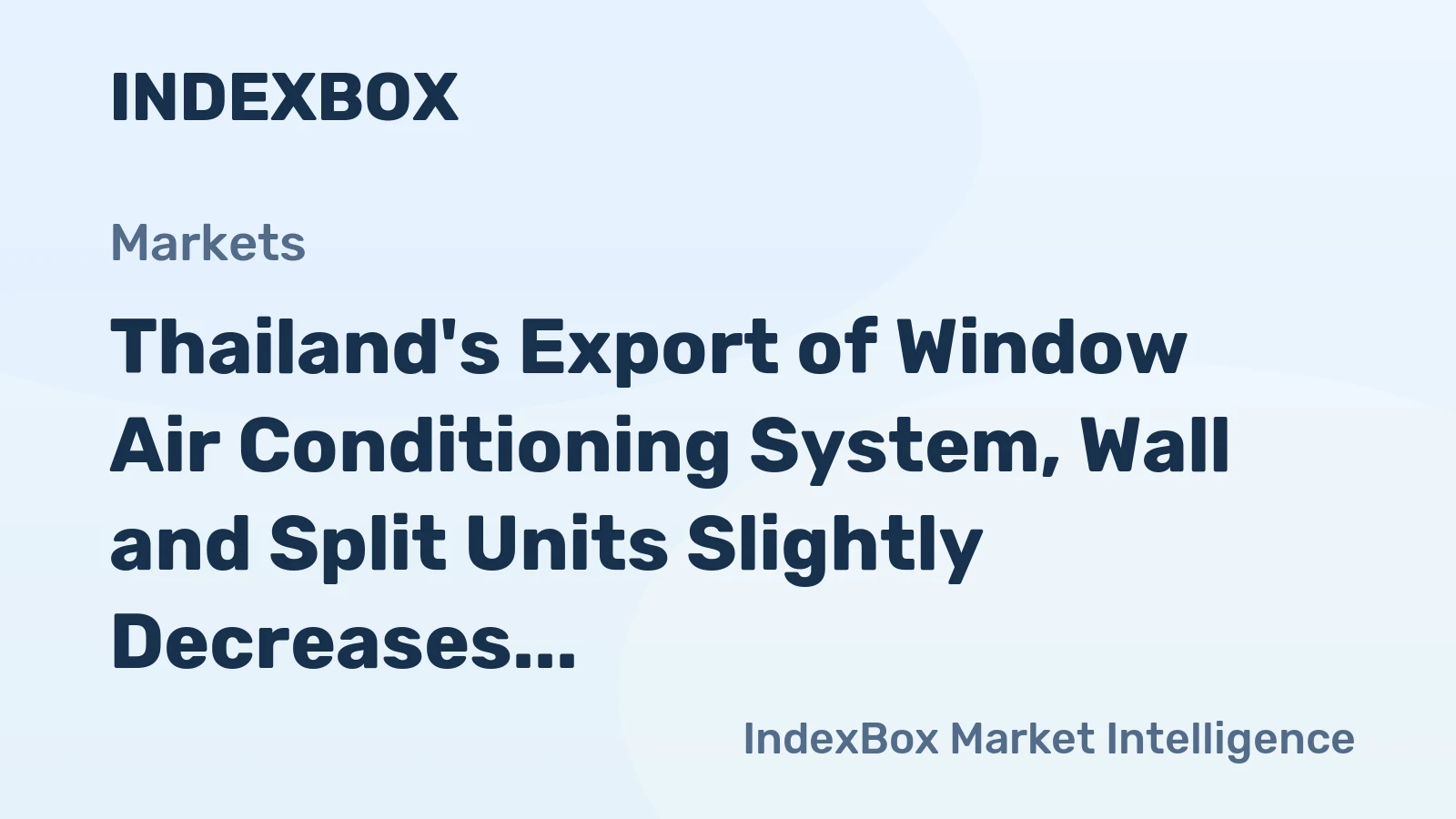 Thailand's Export of Window Air Conditioning System, Wall and Split Units Slightly Decreases to $4.2 Billion in 2023