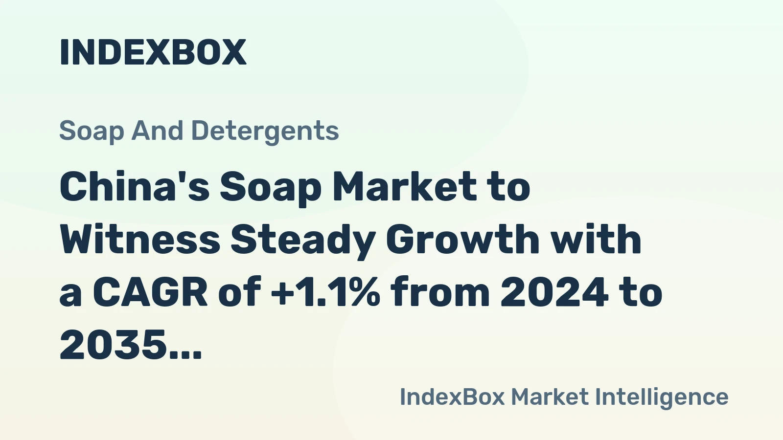 China's Soap Market to Witness Steady Growth with a CAGR of +1.1% from 2024 to 2035