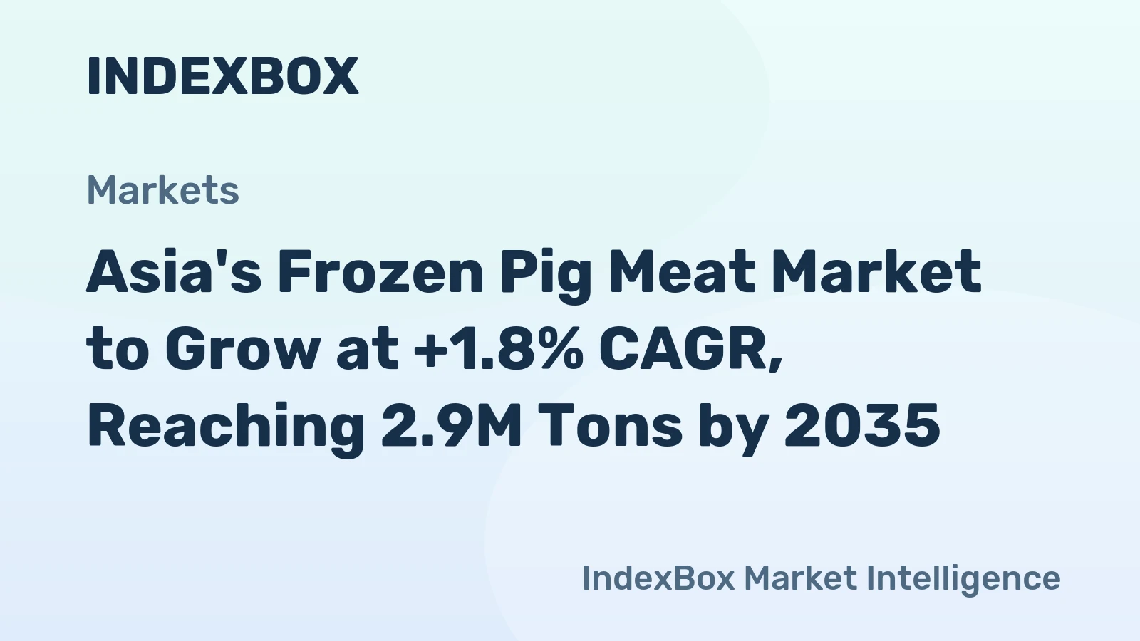 Asia's Frozen Pig Meat Market to Grow at +1.8% CAGR, Reaching 2.9M Tons by 2035