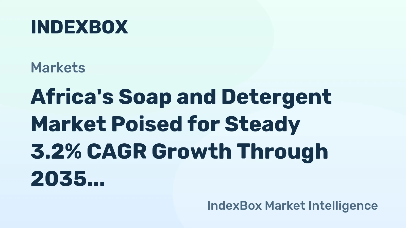 Africa's Soap and Detergent Market Poised for Steady 3.2% CAGR Growth Through 2035